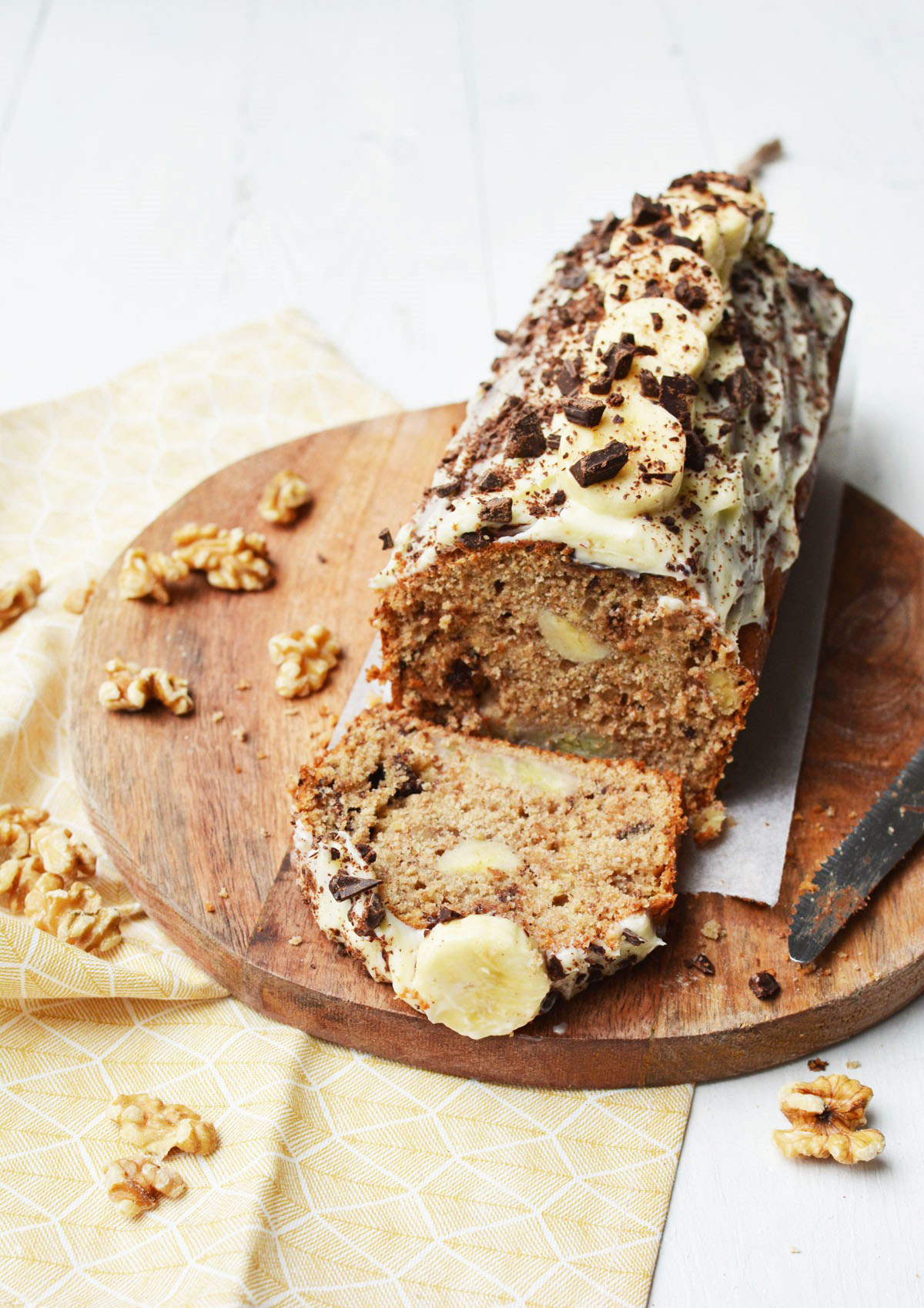 Recept | Bananencake met pure chocolade en walnoten