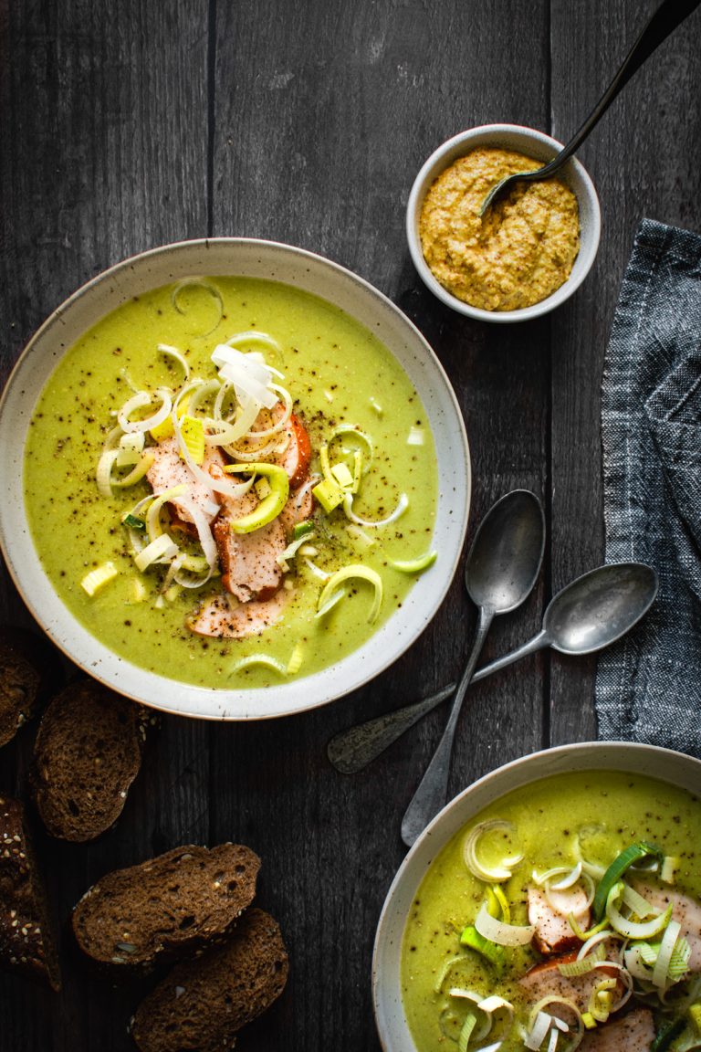 Preisoep met mosterd en gerookte kip - De Sandwichformule.nl